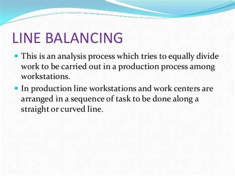 line balancing and heuristics