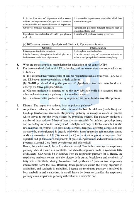 NCERT Solutions For Class Biology Chapter Respiration In Plants
