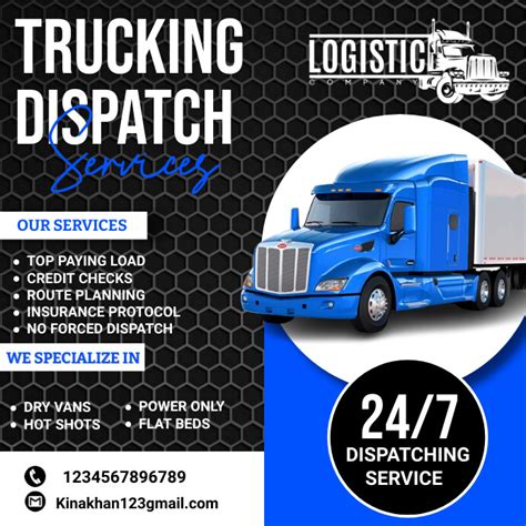 Dispatching Logistics Truck Freight Broker Template Postermywall