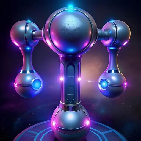 A Futuristic Metallic Structure With Glowing Orbs And Lights Set Against A Cosmic Backdrop