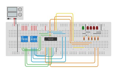 circuit design 4 bit adder tinkercad