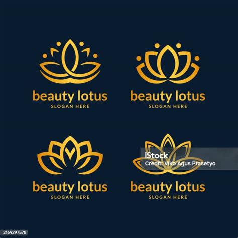 아름다움 연꽃 로고 디자인 템플릿 모음입니다 벡터 일러스트 레이 션 개념에 대한 스톡 벡터 아트 및 기타 이미지 개념 개념과 주제 건강한 생활방식 Istock