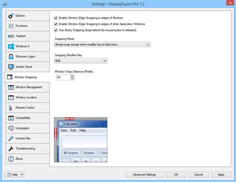 Window Snapping • Features • Displayfusion • Binary Fortress Software