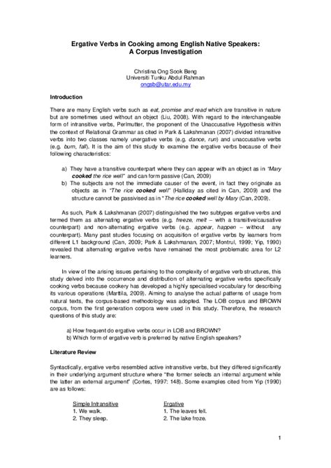 Pdf Ergative Verbs In Cooking Among English Native Speakers A Corpus Investigation Pdf Ergative Verbs In Cooking Among English Native Speakers A Corpus Investigation