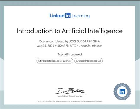 Joel Sundarsingh On Linkedin Ai Linkedinlearning Certification