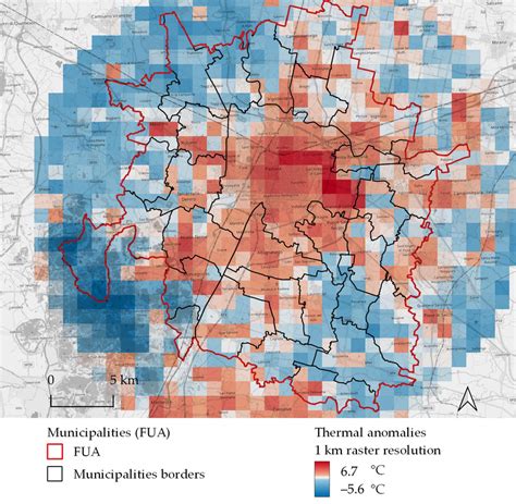 Figure A4 Map Of Urban Thermal Anomalies In The Functional Urban Area Download Scientific