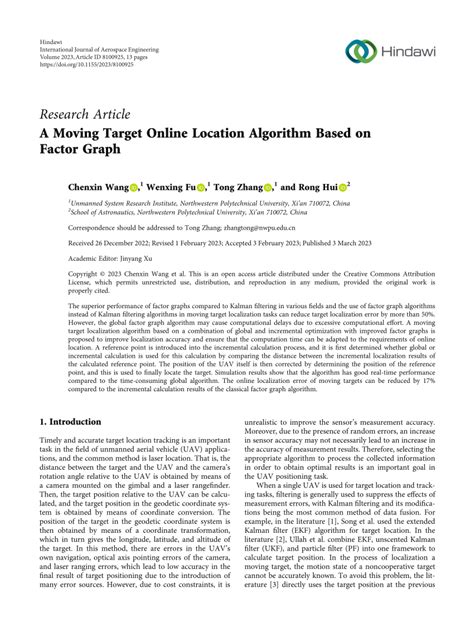 Pdf A Moving Target Online Location Algorithm Based On Factor Graph