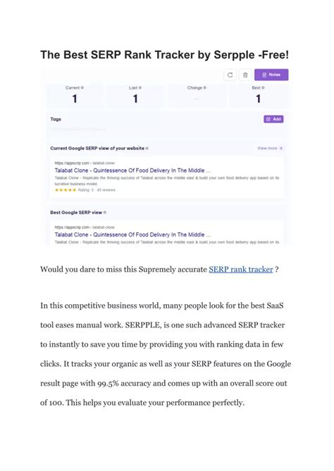 PPT The Best SERP Rank Tracker By Serpple PowerPoint Presentation Free Download ID