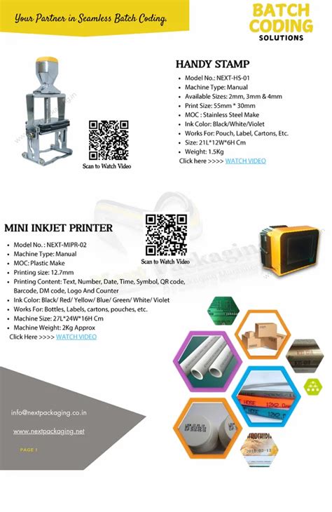 Mini Inkjet Batch Coding Printer Machine Model Namenumber Next Mipr