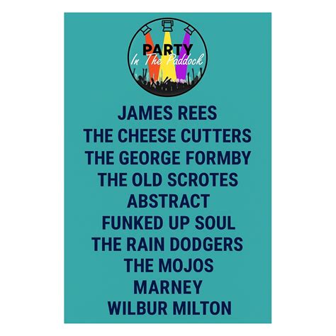 🎸 The Line Up Is Live 🎉 Heres Party In The Paddock Facebook