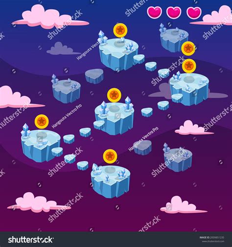 Vector Game Template Gui Kit Stage Stock Vector Royalty Free