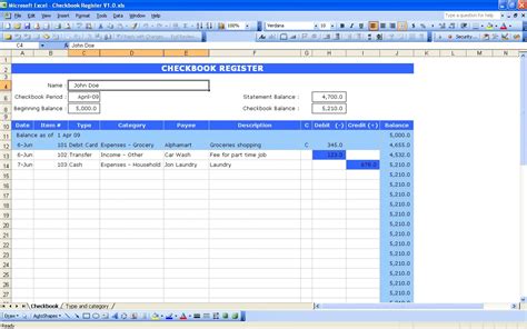 Excel Spreadsheet Check Register Db Excel Com