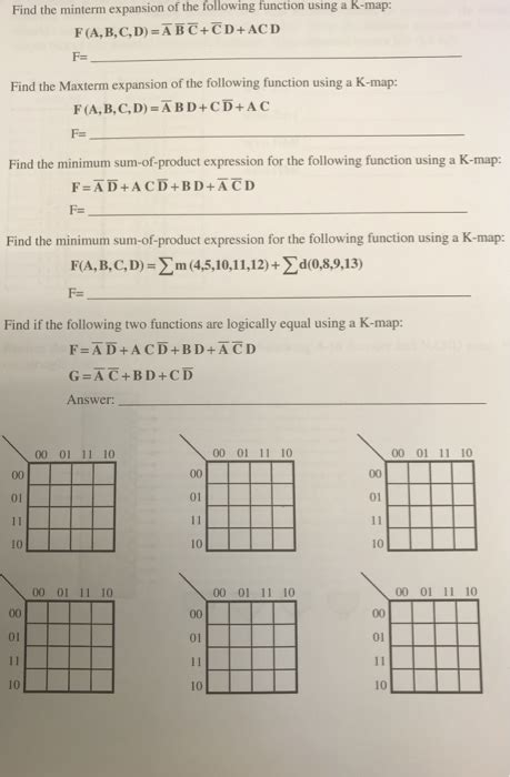 solved find the minterm expansion of the following function