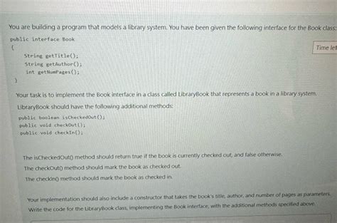 Solved You are building a program that models a library | Chegg.com