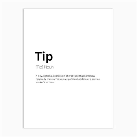 Tip Definition Meaning Art Print By Kaigozen Fy