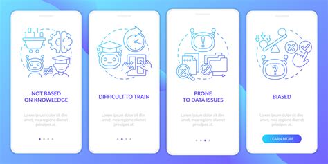 Drawbacks Of Machine Learning Blue Gradient Onboarding Mobile App