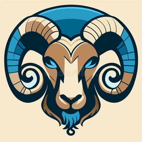 Mascot With The Image Of The Head Of A Ram Vector Illustration Generative Ai Stock Vector
