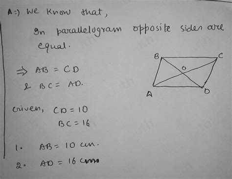 solved solve for the unknown in parallelogram abcd diagonals