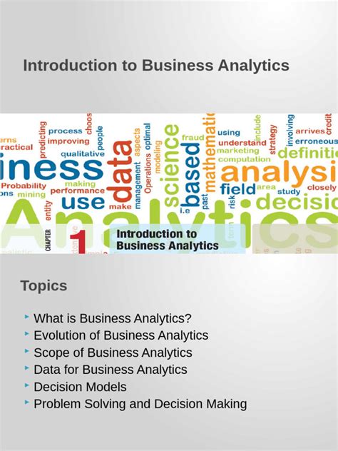 introduction to business analytics pdf