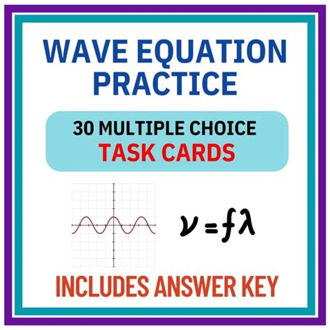 Wave Equation Practice 30 Task Cards Grade 10 By Lesson Academy