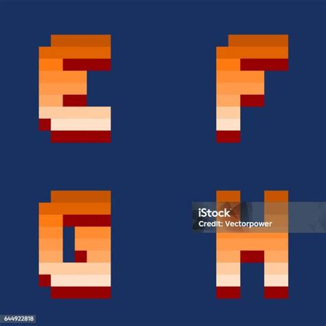 픽셀 복고풍 글꼴 컴퓨터 게임 디자인 벡터 일러스트 레이 션 0명에 대한 스톡 벡터 아트 및 기타 이미지 0명 3차원 형태 Brand Name Video Game