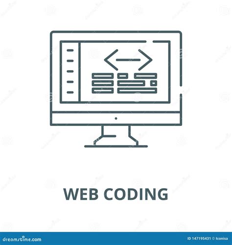 Web Coding Vector Line Icon Linear Concept Outline Sign Symbol Stock Vector Illustration Of