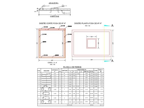 Reinforced Concrete Pit In Autocad Cad Download 181 47 Kb Bibliocad