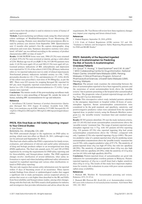 Pdf Pp079 Reliability Of The Reported Ingested Dose Of Acetaminophen For Predicting The Risk
