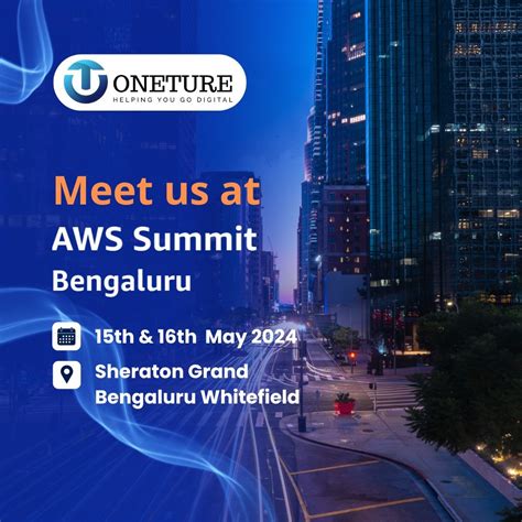 join us at aws summit bengaluru oneture technologies posted on the