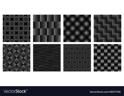 Seamless Halftone Geometric Pattern Dotted Vector Image
