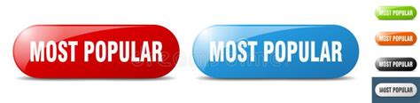 most popular button key sign push button set stock vector