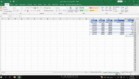 انشاء جداول اكسيل والتعديل عليها وتنسيقها، انشاء جداول Excel خمسات