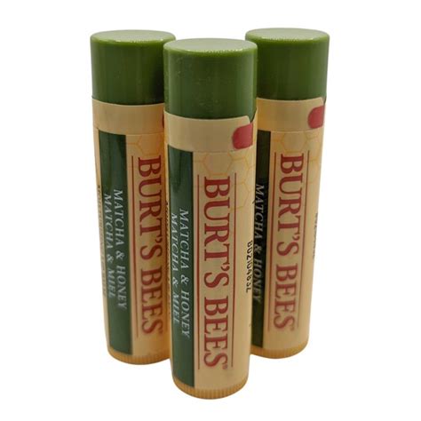 Burts Bees Lip Balm Moisturising 4 25g X 3 Matcha And Honey Miel Skin