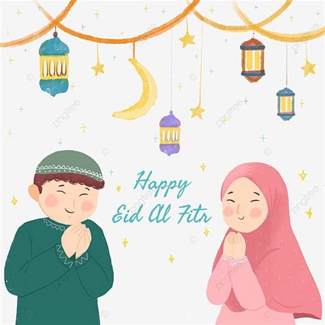 Eid Al Fitr 2023 Hd Transparent, Cute Muslim Kids Happy Eid Al Fitr ...