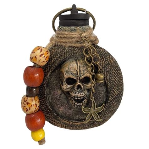 halloween pirate skeleton flask ornament spooky themed flask ornament