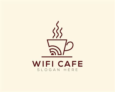 와이파이 카페 로고 프리미엄 벡터