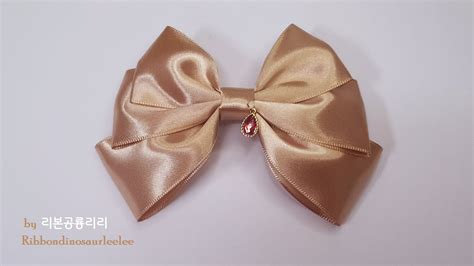 377 리본핀만들기 리본 헤어핀 Diy Bow Hair Clip 리본공예 Ribbon Hairpin 초간단 큐빅장식 3단 머리핀
