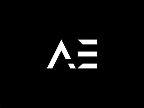 문자 Ae와 문자 Ae가 있는 흑백 로고 프리미엄 벡터