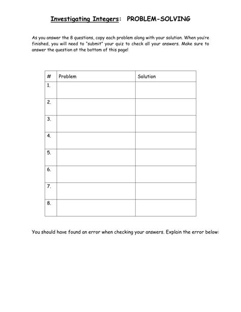 As You Practice Solving Integer Equations Follow Instructions To