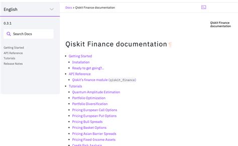 Qiskit Finance Documentation Overview Page · Issue 175 · Qiskit