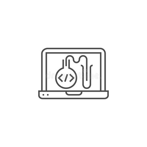 Testing Programming Line Icon Stock Vector Illustration Of Flat Concept 89762566