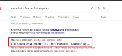 Oracle Fusion Downloading Fbdi Template