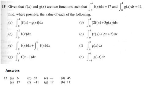 Solved 15 Given That F X And G X Are Two Functions Such Chegg Com