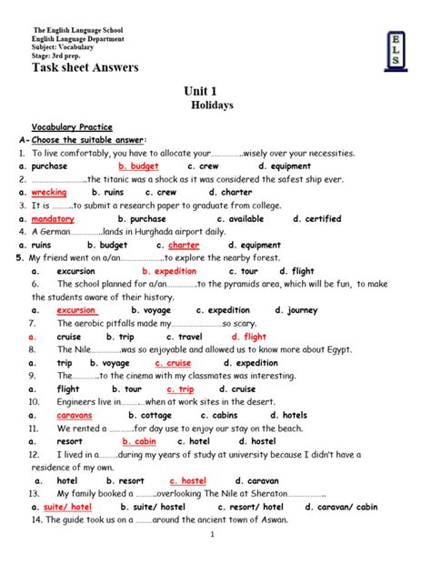 Unit 1 Multiple Choice Answers Pdf
