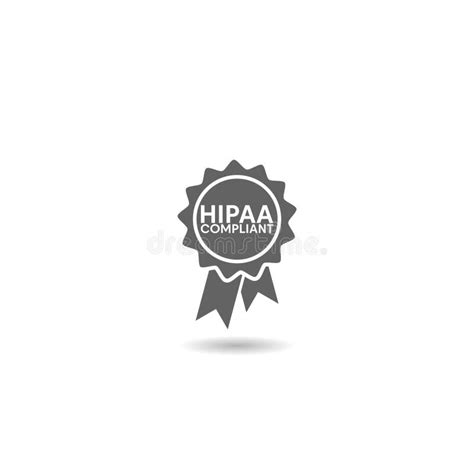 Hipaa Compliant Sign Icon With Shadow Stock Vector Illustration Of