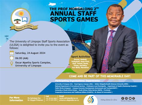 Prof Mokgalong Annual Staff Sport Games University Of Limpopo
