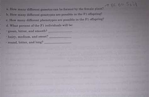 solved given the following information about the inheritance