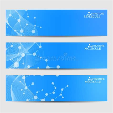Abstract Geometric Banners Molecule And Communication Science And Technology Design Structure