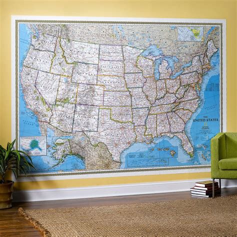 Us Mural Map Blue Ocean World Map Mural Map Murals Mural Wallpaper