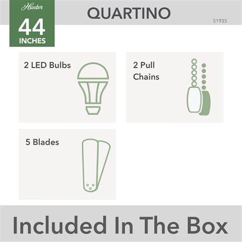 Hunter Quartino Surespeed 44 In Fresh White Led Indoor Flush Mount